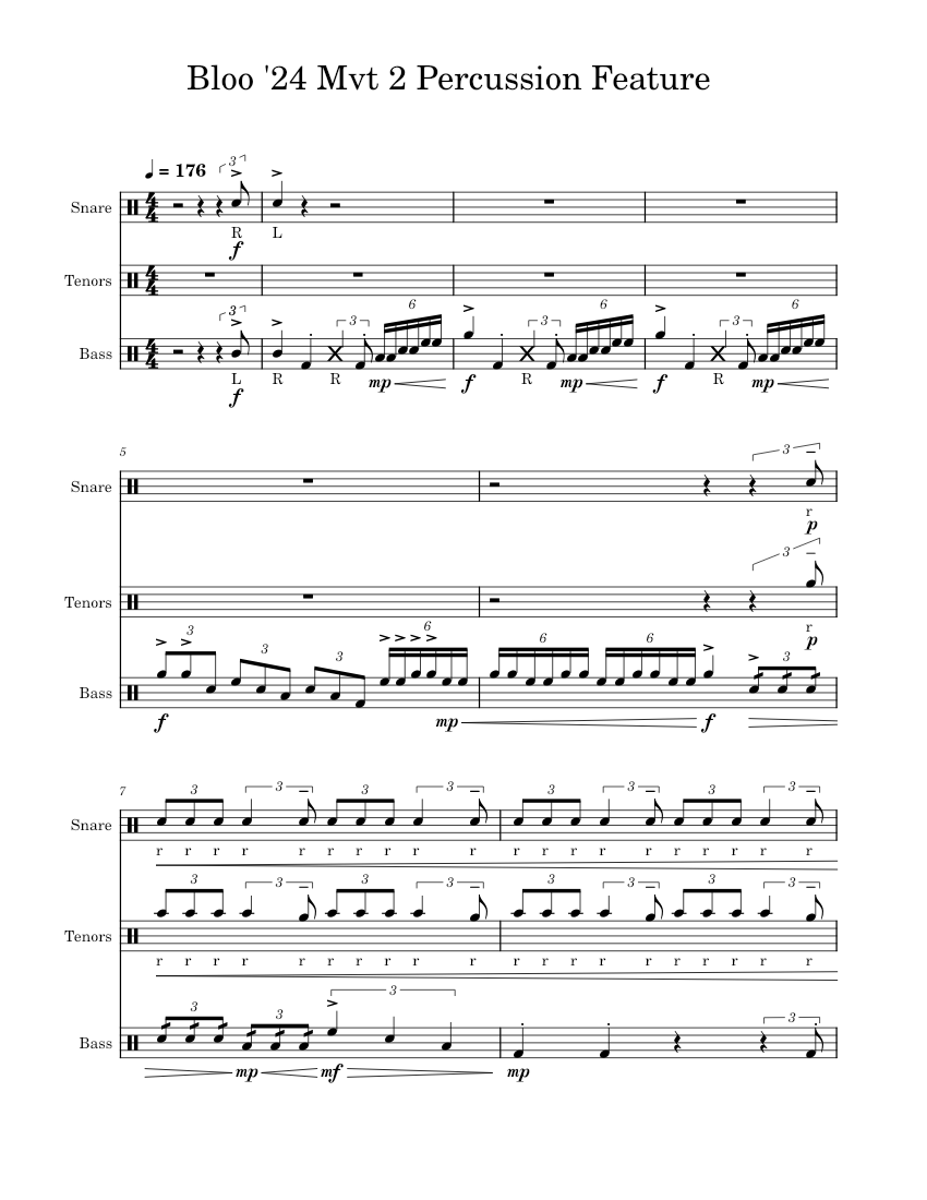 Transcription - Bluecoats 2024 Movement 2 Percussion Feature Full ...