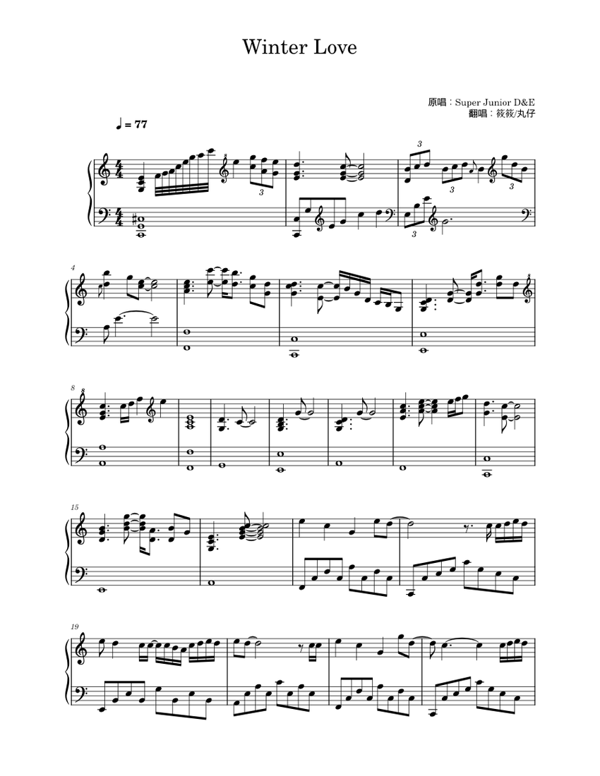 Winter Love Sheet music for Piano (Solo) | Musescore.com
