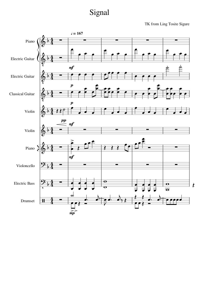 Signal (Unfinished) Sheet Music for Piano, Violin, Cello, Guitar & more ...