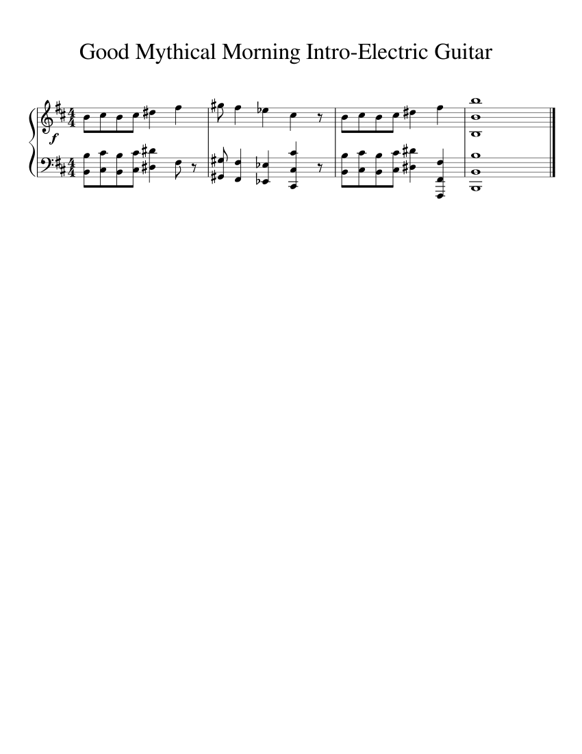 Good Mythical Morning-Electric Guitar Sheet music for Guitar (Solo ...