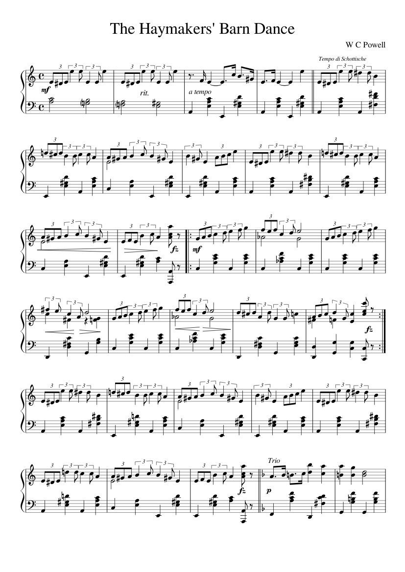 The Haymakers' Barn Dance Sheet music for Piano (Solo) | Musescore.com