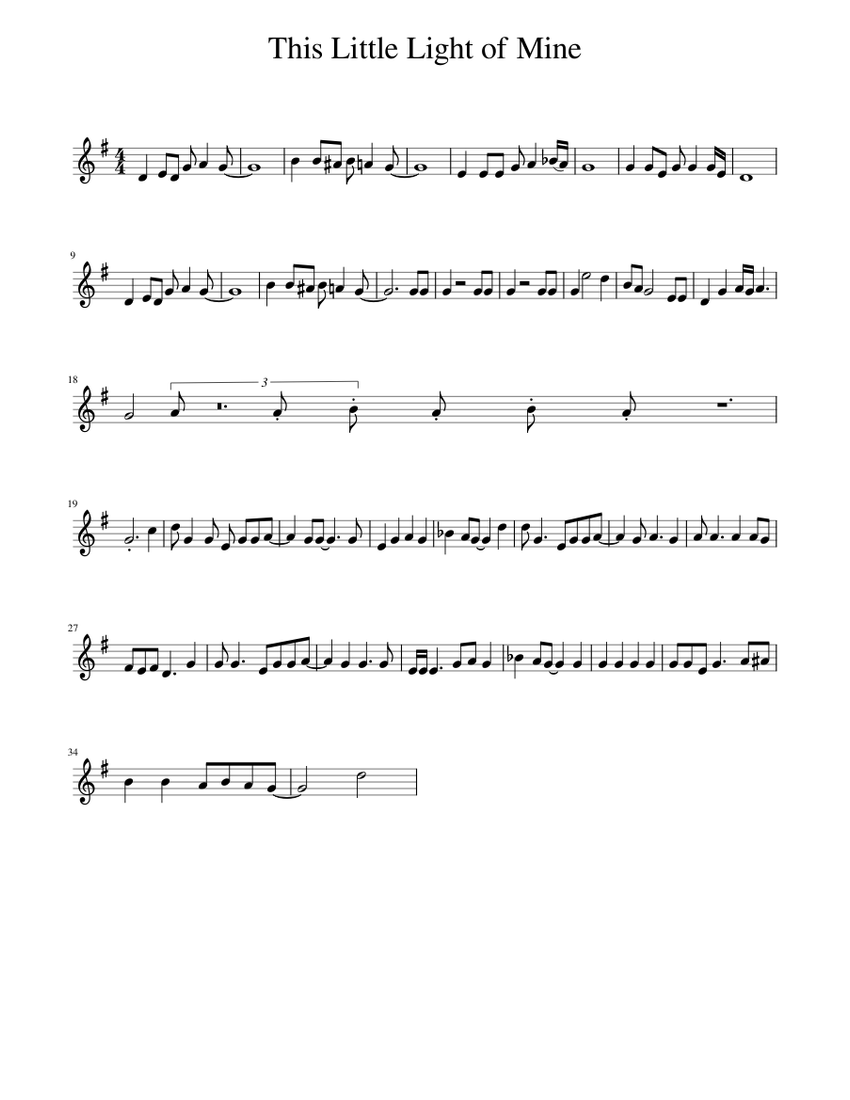 This Little Light of Mine Sheet music for Piano (Solo) Easy | Musescore.com