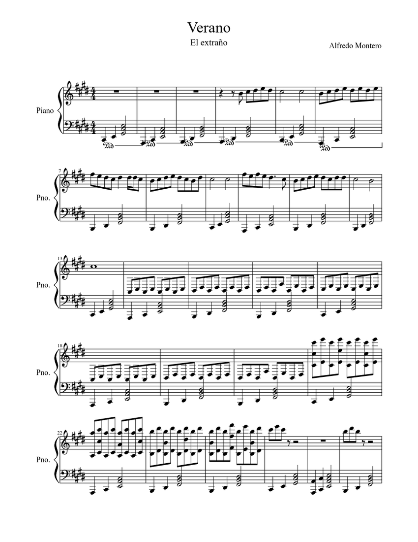 The Stranger Sheet music for Piano (Solo) | Download and print in PDF ...