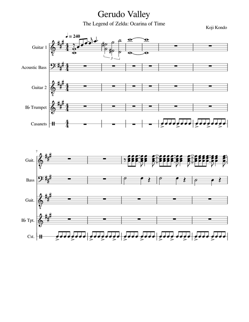 Gerudo Valley (The Legend of Zelda: Ocarina of Time) Sheet music for ...