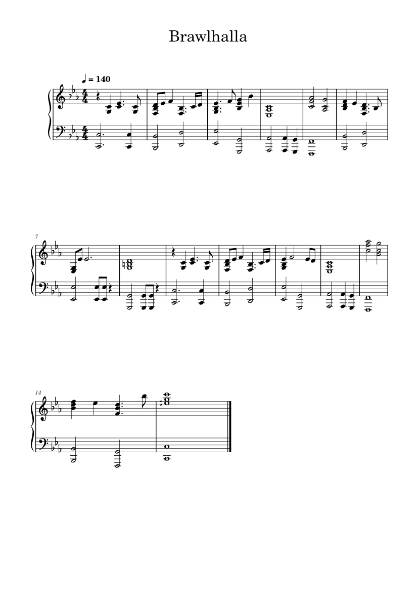 Brawlhalla - Main Theme - Piano Sheet Music for Piano (Solo) Easy ...