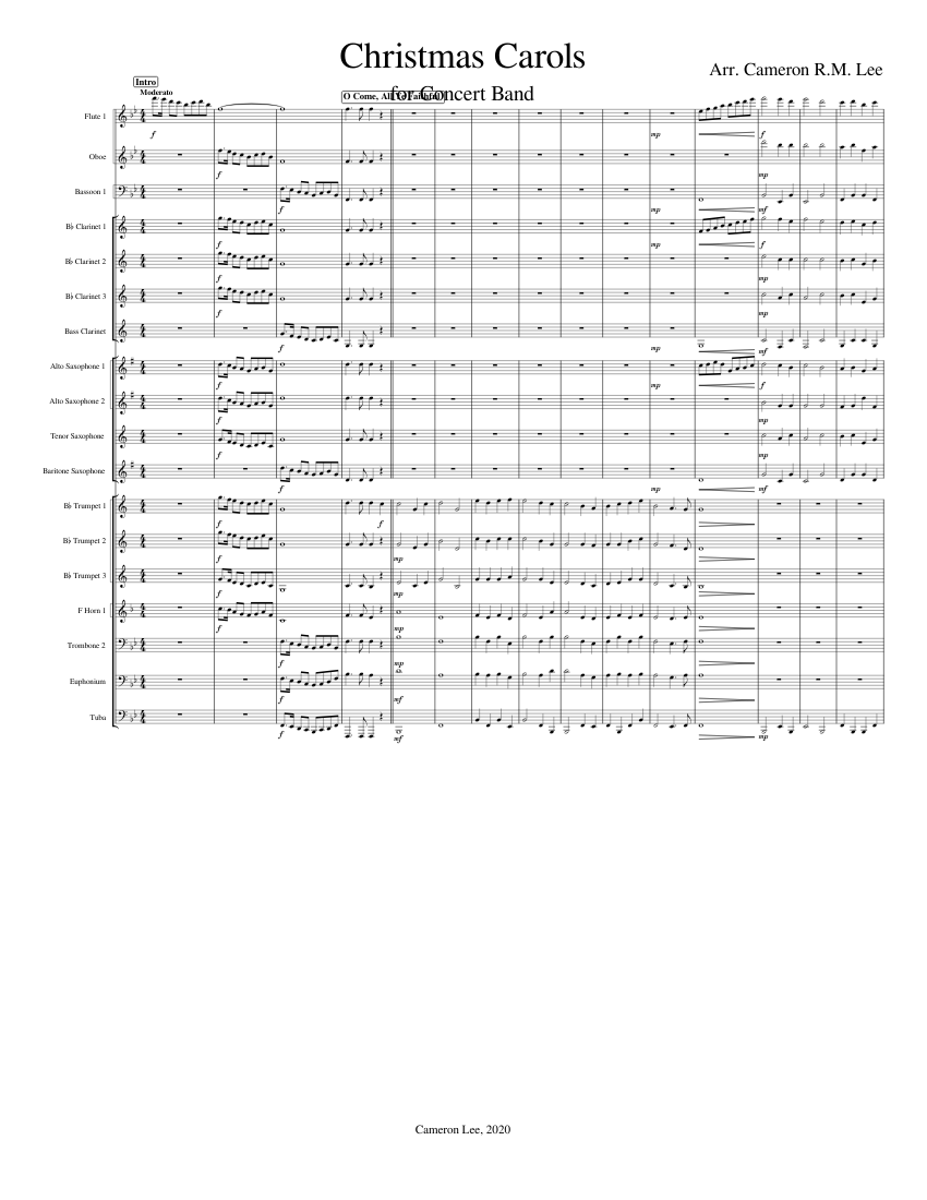 Christmas Carols for Concert Band Sheet music for Trombone, Tuba, Flute ...