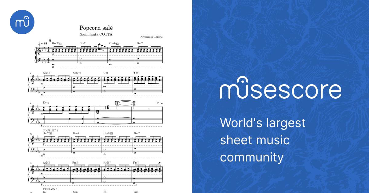 Popcorn salé Sheet music for Piano (Solo) Easy | Musescore.com