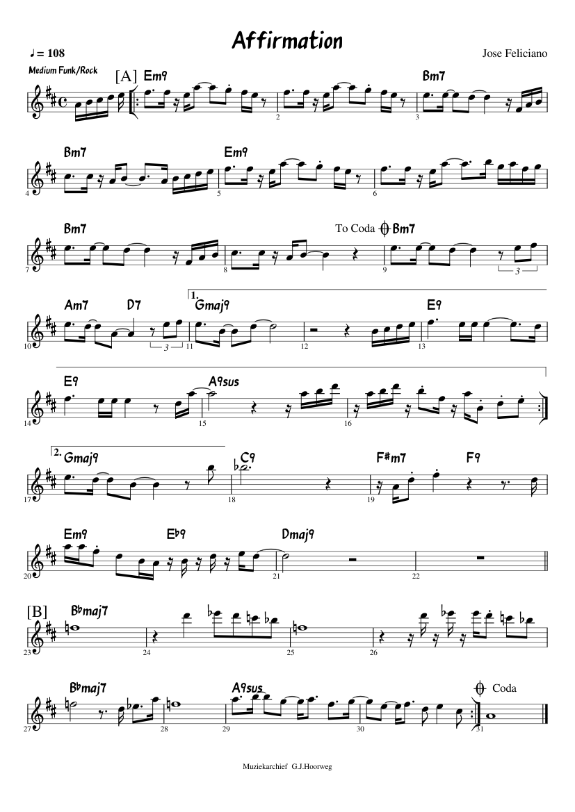 Affirmation Sheet Music with Chords for Piano (Solo) Easy | MuseScore.com