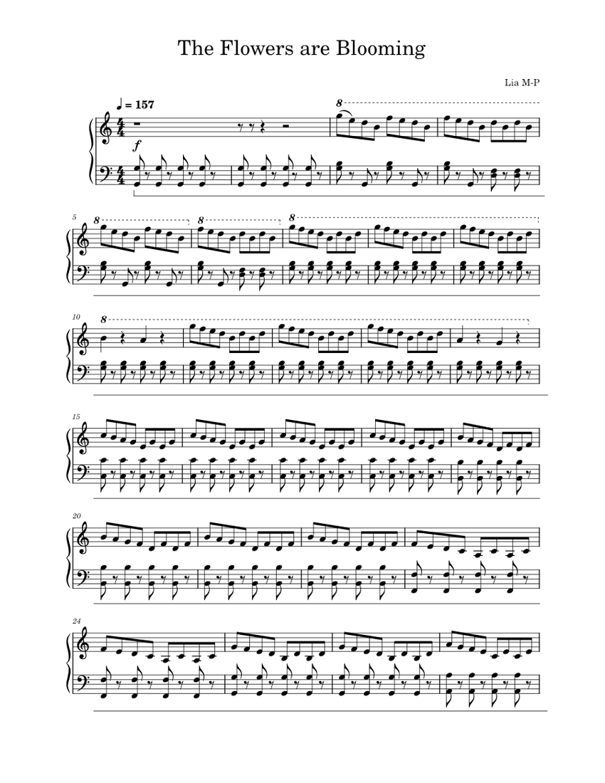 The Flowers are Blooming- Lia M-P (Original composition) Sheet music ...