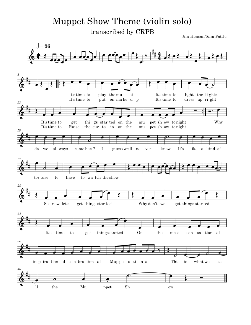 The muppet show – Misc Television The Muppets Show Theme (violin solo ...