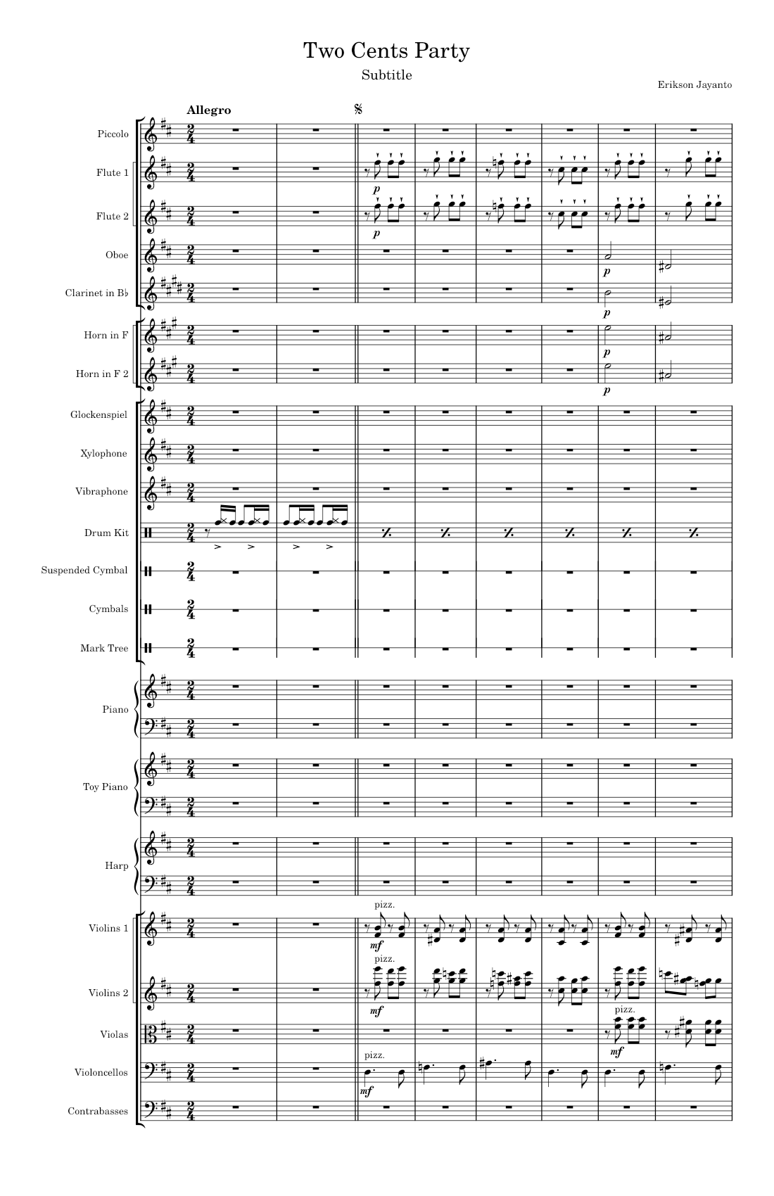 Two Cents Party – Erikson Jayanto Sheet Music for Piano, Flute, Oboe ...