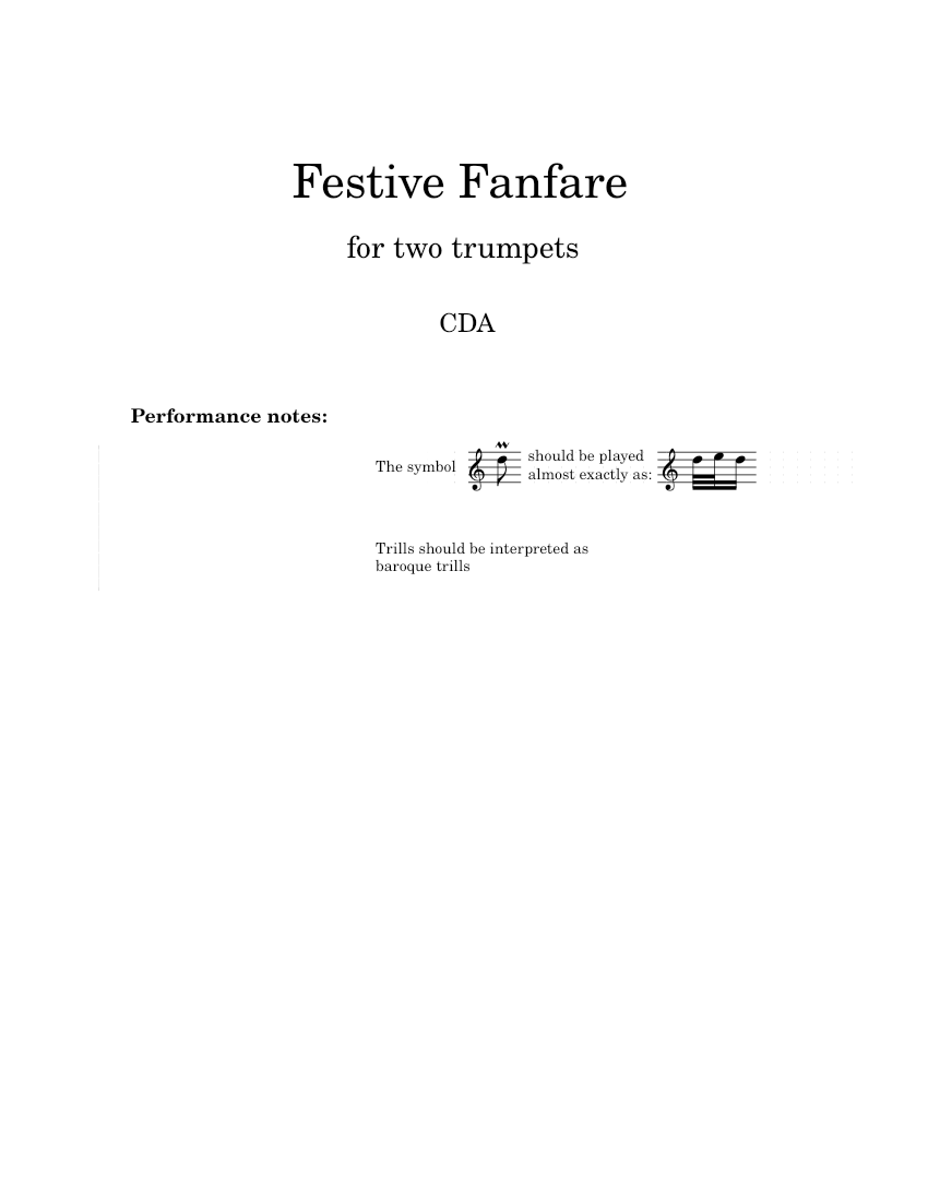 Festive Fanfare (for two trumpets) – Calvin D. Aleson Sheet Music for ...
