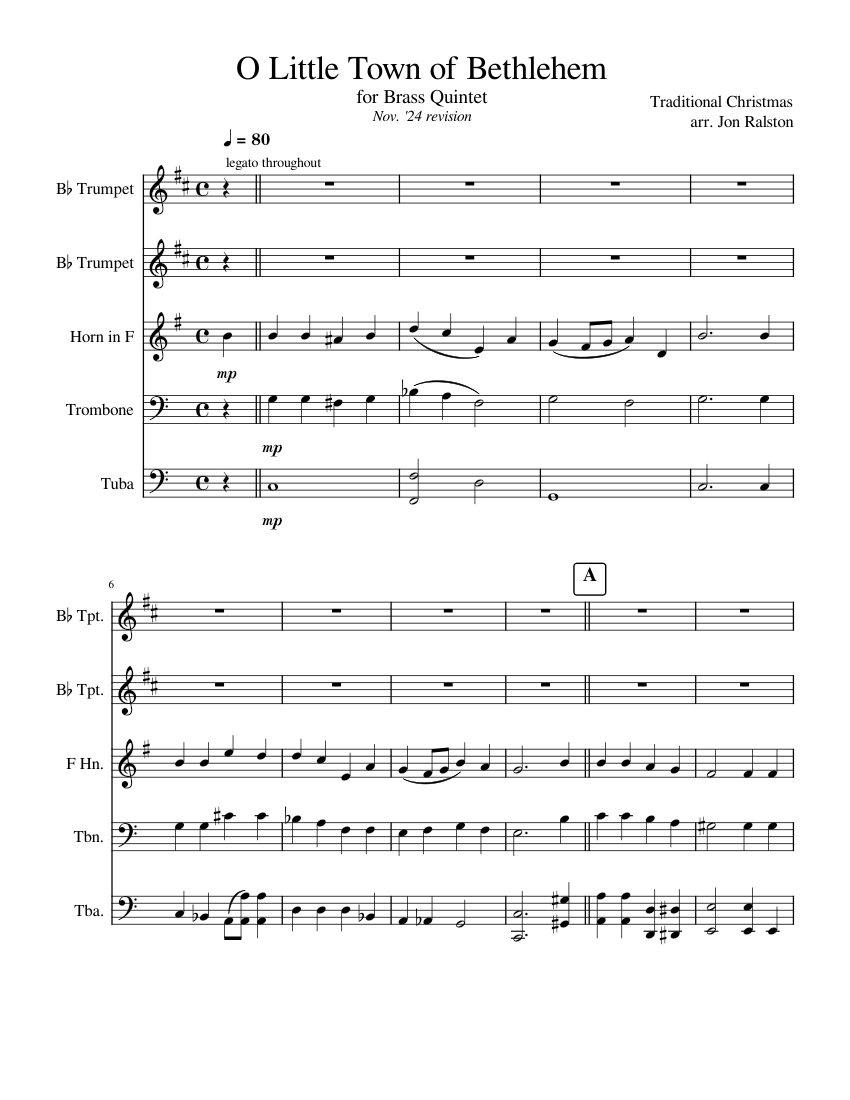 O Little Town of Bethlehem - Traditional Christmas Sheet music for ...