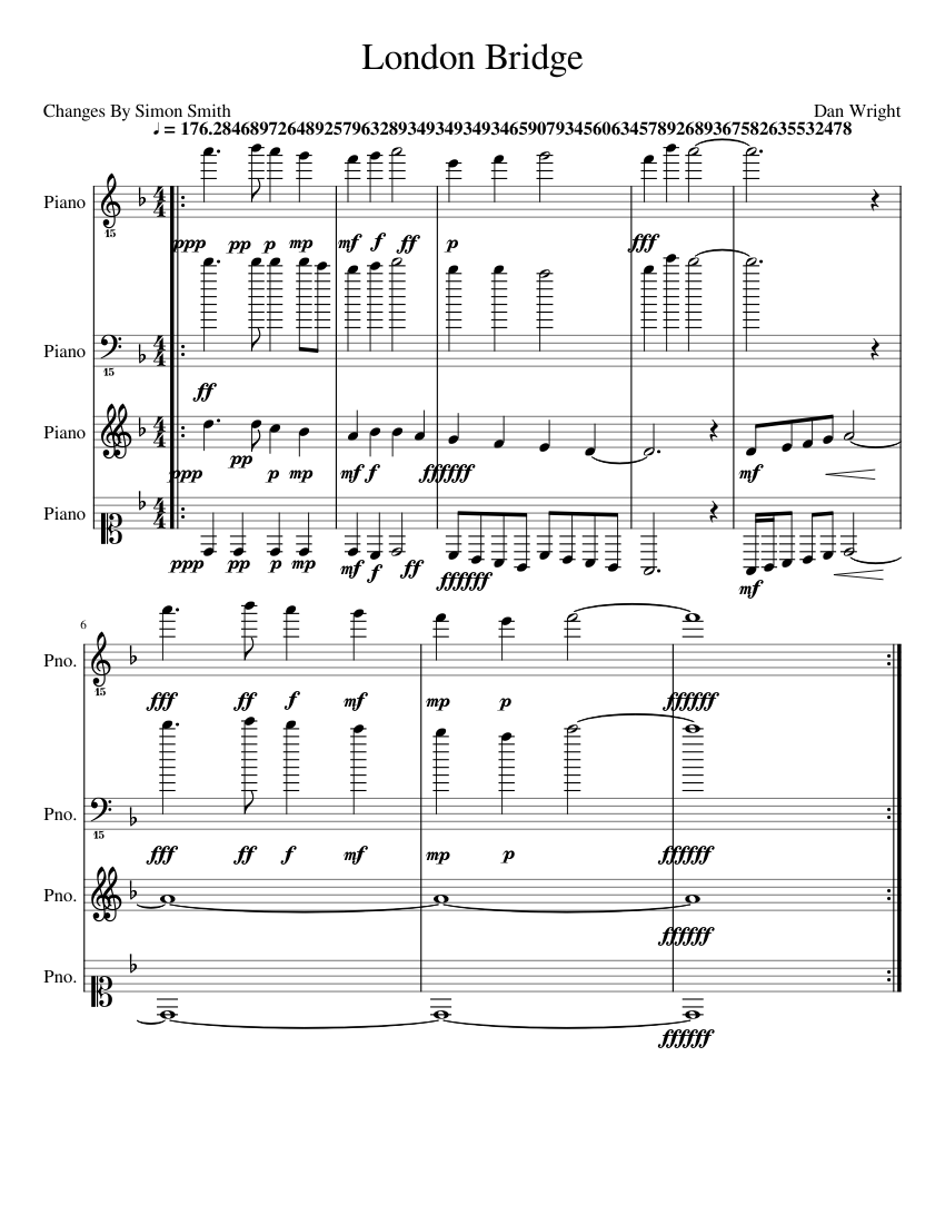London Bridge Sheet music for Piano (Men’s Choir) | Musescore.com