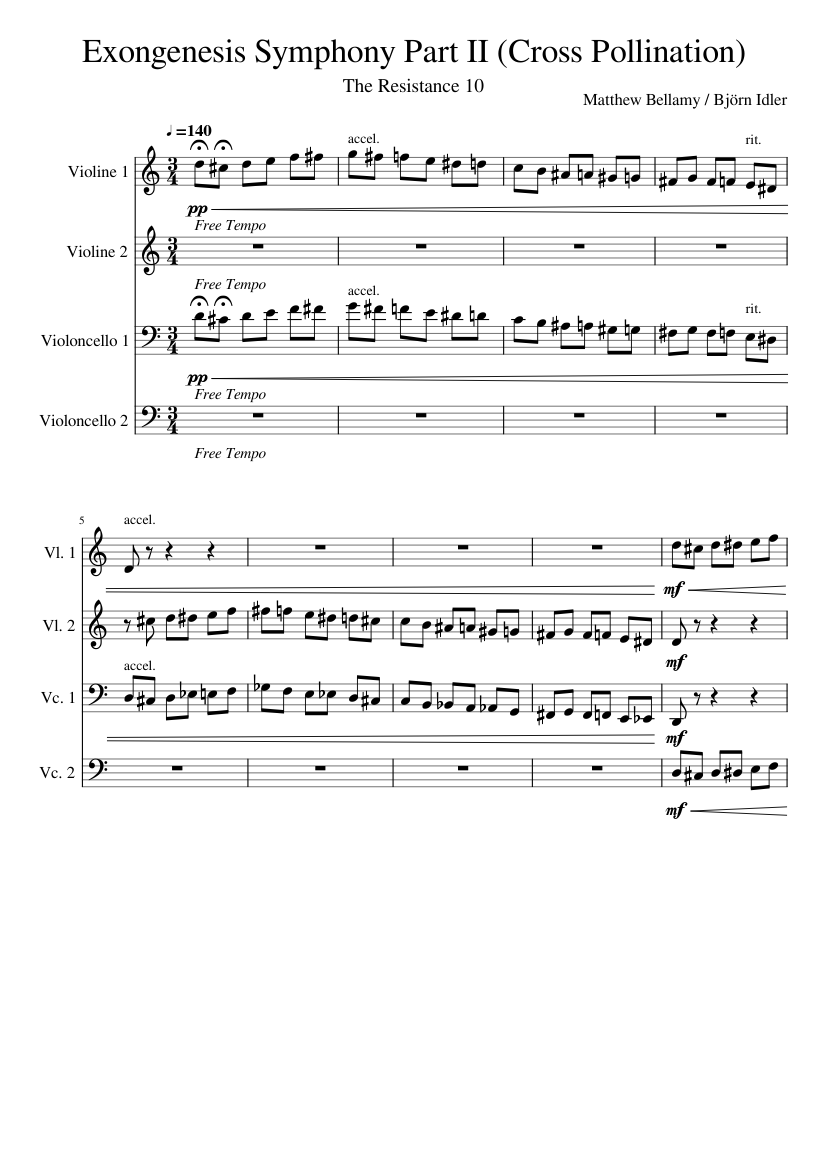 Muse - Exogenesis Symphony Part II (Cross Pollination) Sheet music for ...