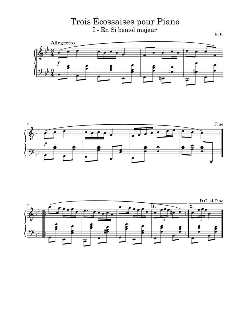 Écossaise - Elias Fisch Sheet music for Piano (Solo) | Musescore.com