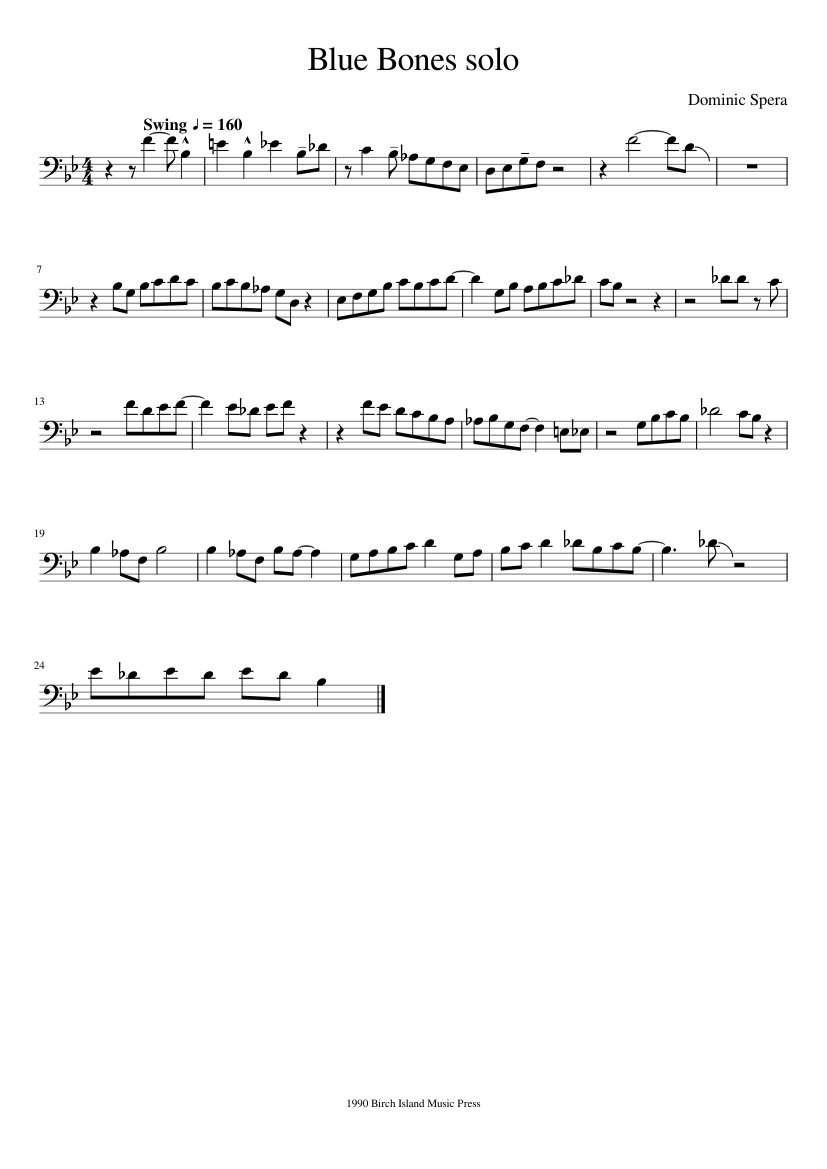 Blue Bones solo Sheet music for Trombone tenor (Solo) | Musescore.com