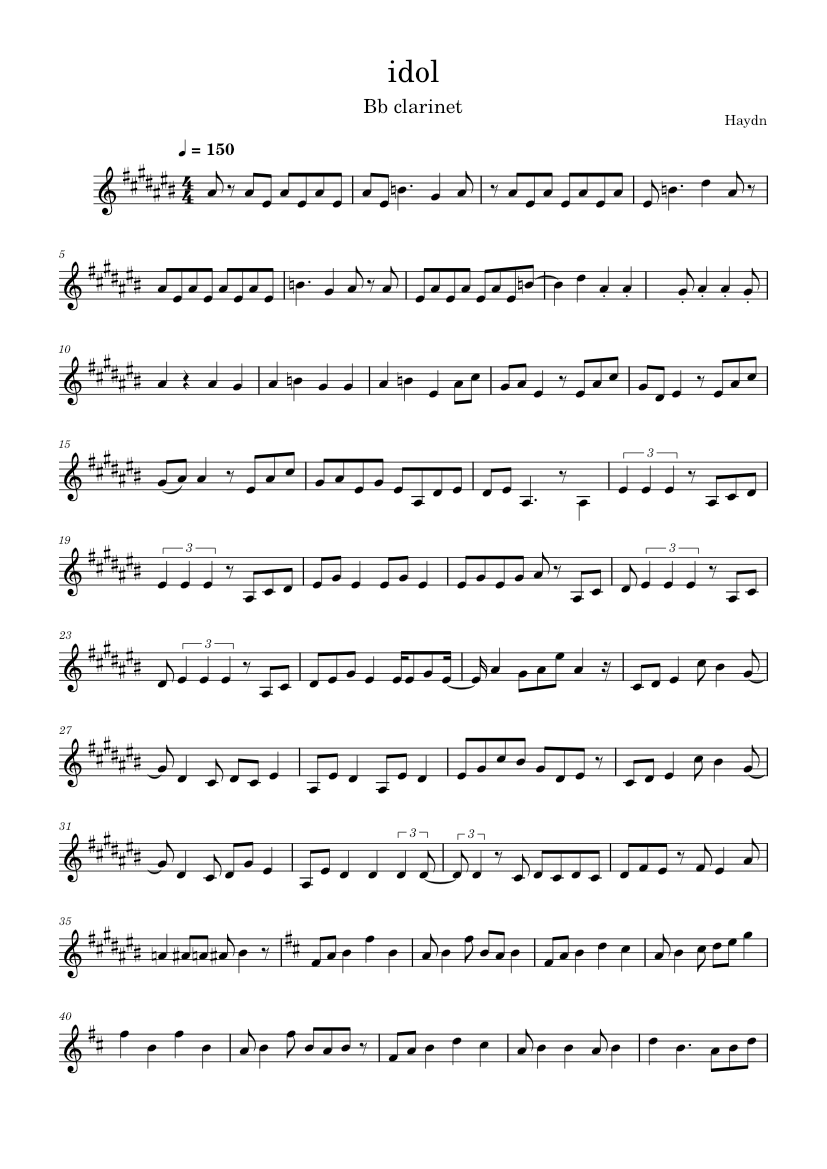 Idol – YOASOBI idol(clarinet) Sheet Music for Clarinet other (Solo ...