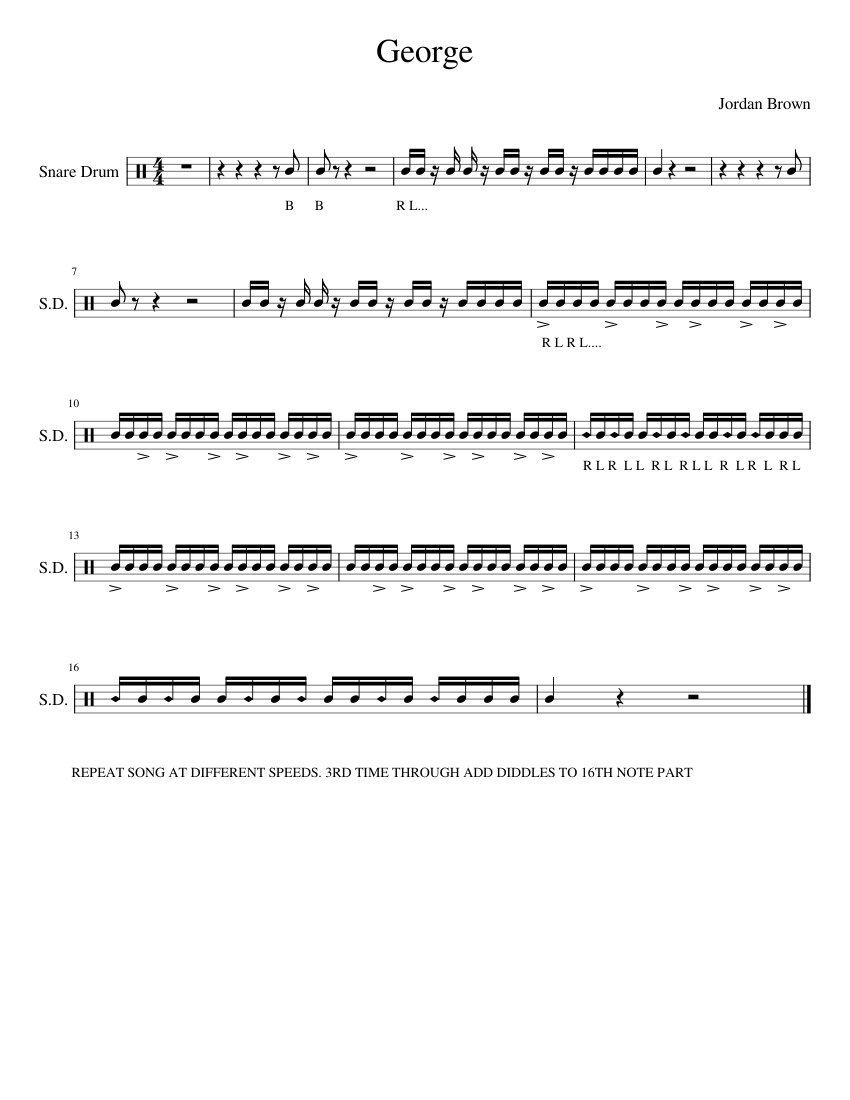 George Sheet music for Snare drum (Solo) | Musescore.com