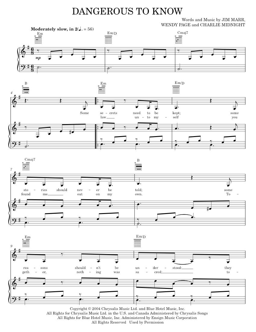 Play Official version of Dangerous to know sheet music by Hilary Duff ...