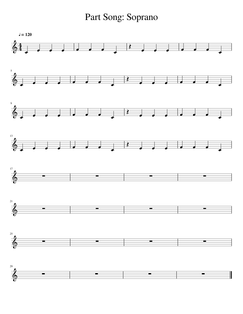 part song soprano Sheet music for Piano (Solo) | Musescore.com
