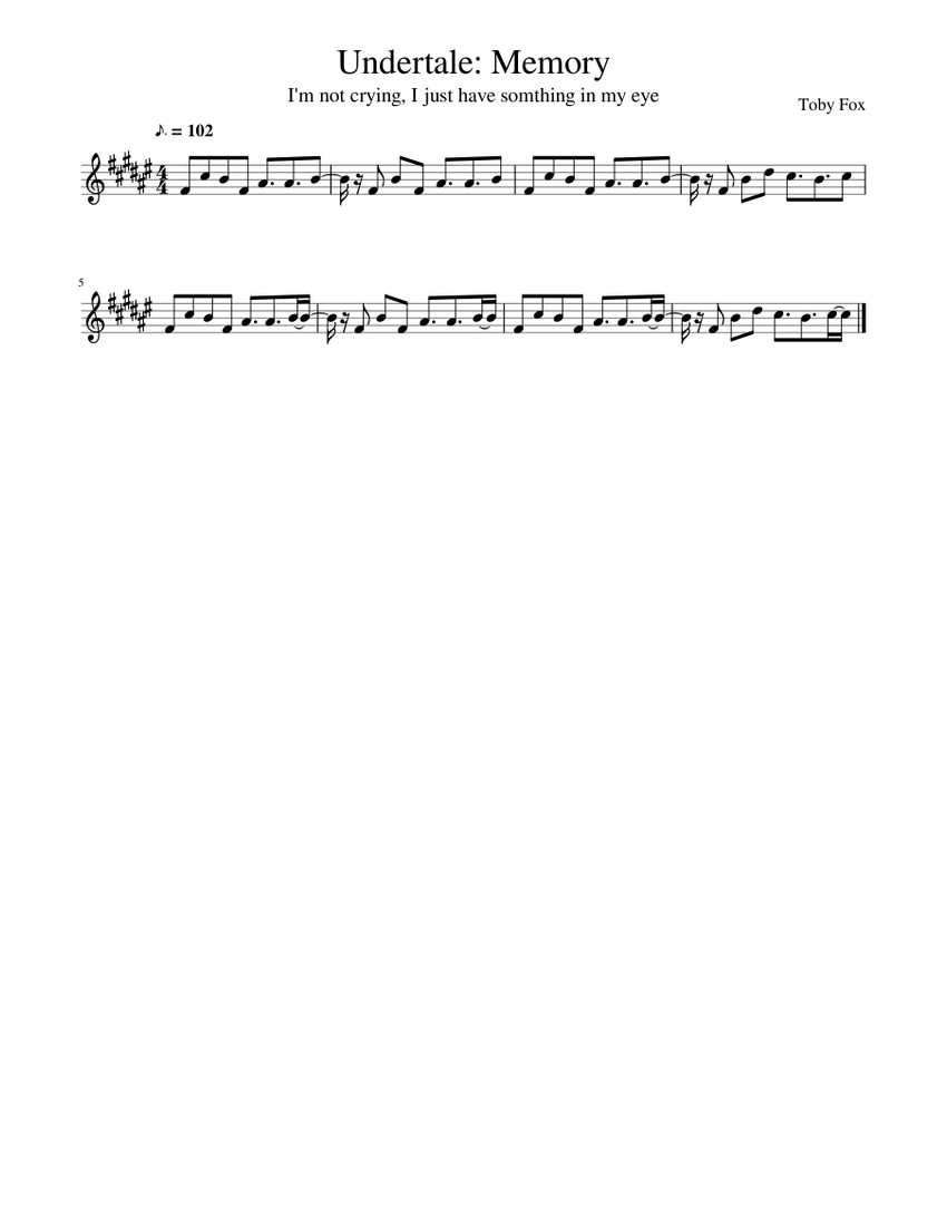 Undertale: Memory Sheet music for Clarinet in b-flat (Solo) | Musescore.com