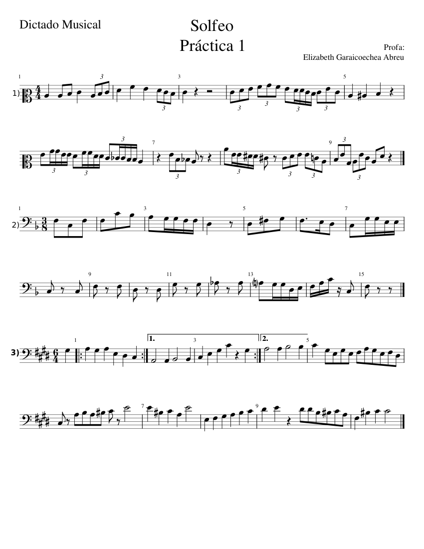 Solfeo_Práctica_1 Sheet music for Piano (Solo) Easy | Musescore.com
