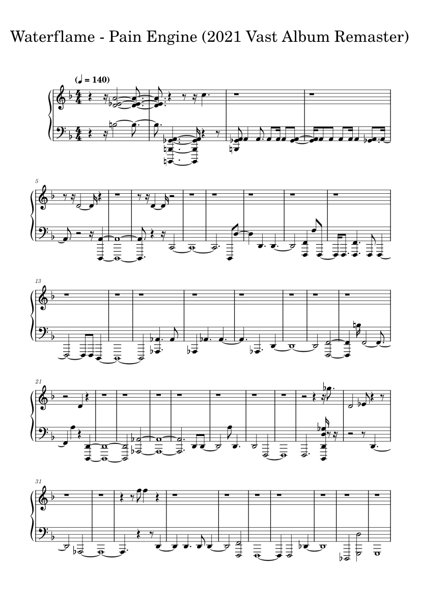 Waterflame - Pain Engine 2021 Vast Album Remaster Sheet music for Piano ...