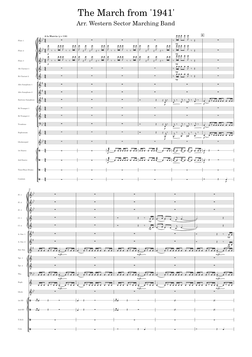 THE MARCH FROM "1941" Sheet music for Trombone, Tuba, Flute, Saxophone ...