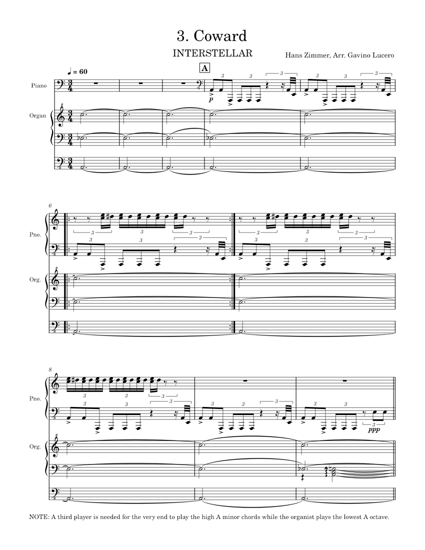 Coward - Hans Zimmer Sheet Music for Piano, Organ (Piano Duo ...