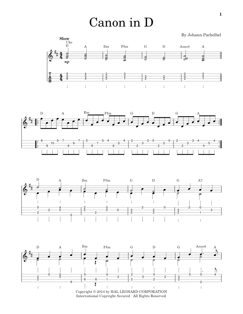 Play Official version of Canon and Gigue in D major, P.37 Sheet Music ...