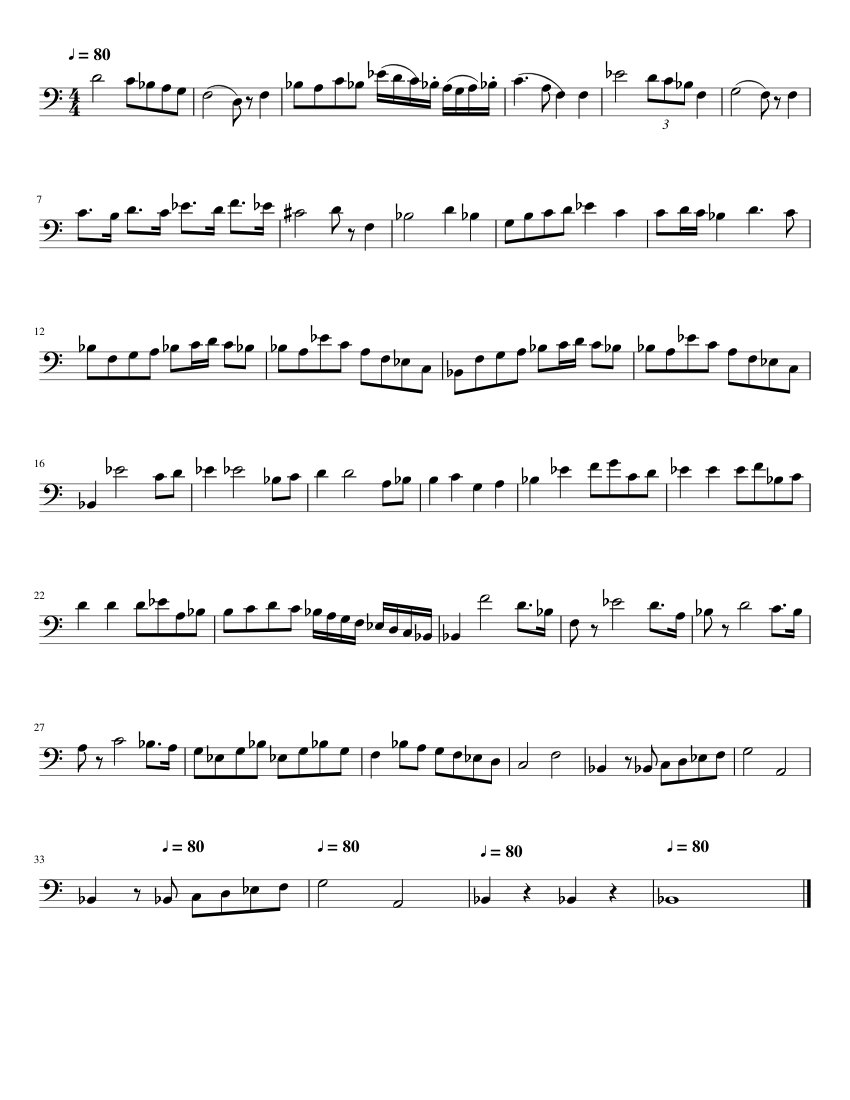 All County/District Etude baritone bc Sheet music for Euphonium (Solo ...