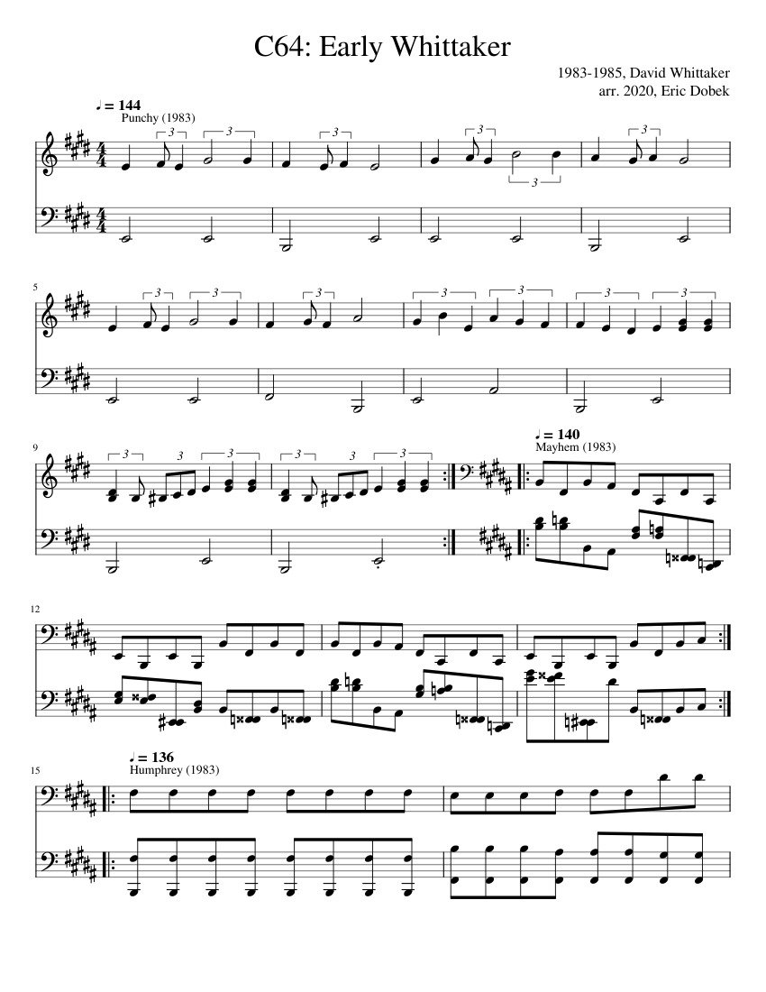 C64: Early Whittaker Sheet music for Piano (Solo) | Musescore.com