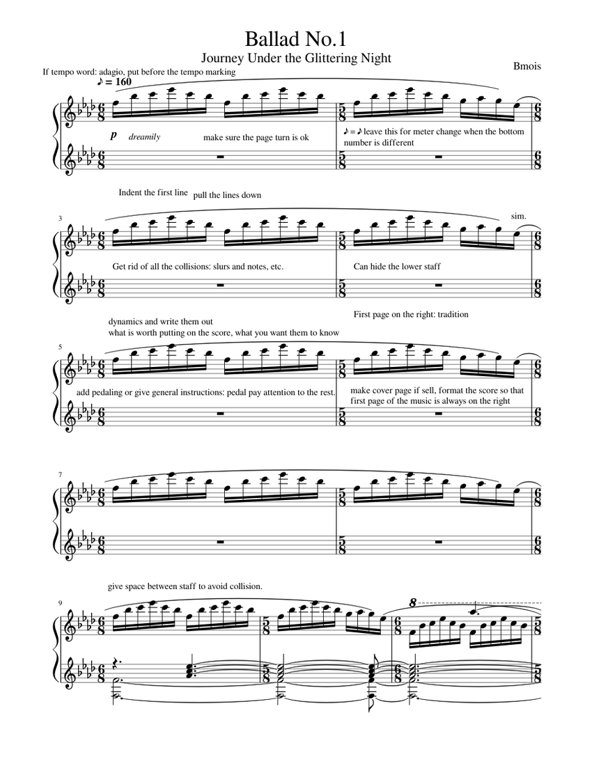 Ballad No.1 Sheet music for Piano (Solo) | Musescore.com