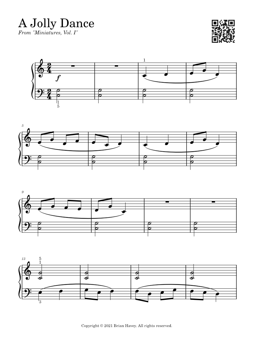 A Jolly Dance - Brian Havey Sheet music for Piano (Solo) | Musescore.com