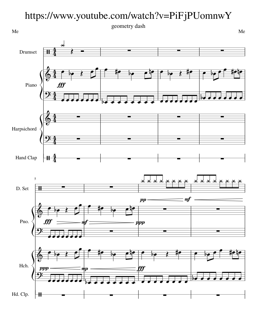 back on track Sheet music for Piano, Harpsichord, Drum group, Hand clap ...