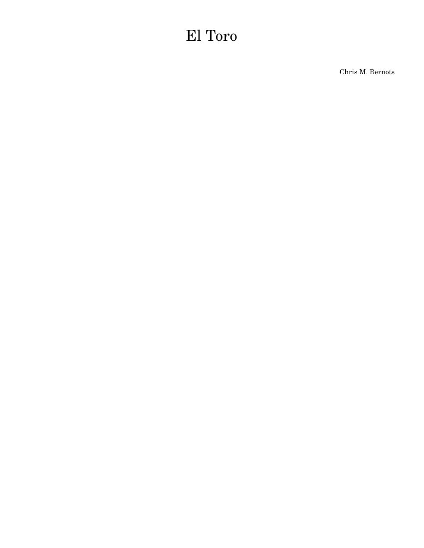 EL Toro Sheet Music for Piano, Trombone, Tuba, Flute & more instruments ...