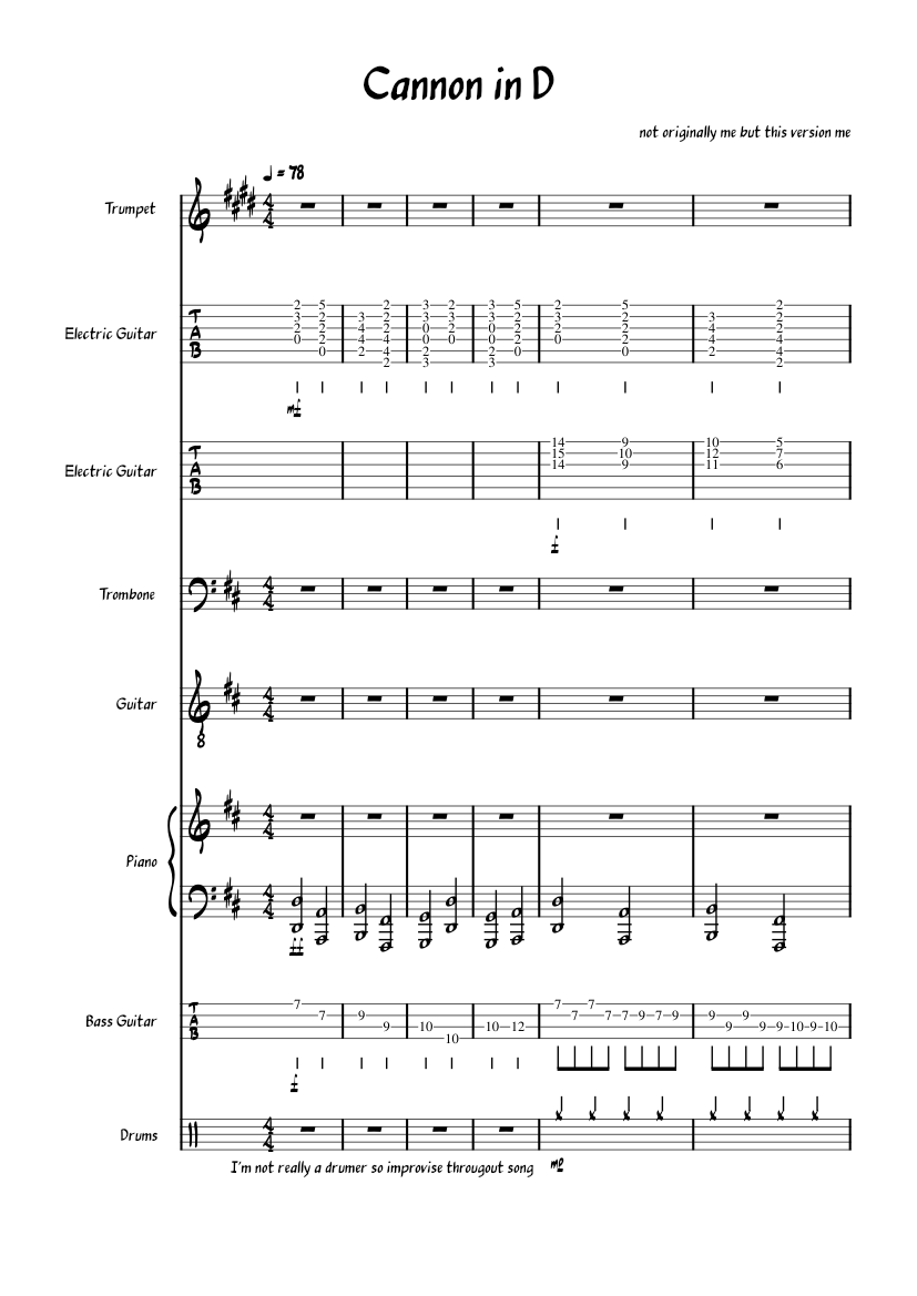 Cannon in D – Johann Pachelbel Cannon in D Sheet music for Piano ...