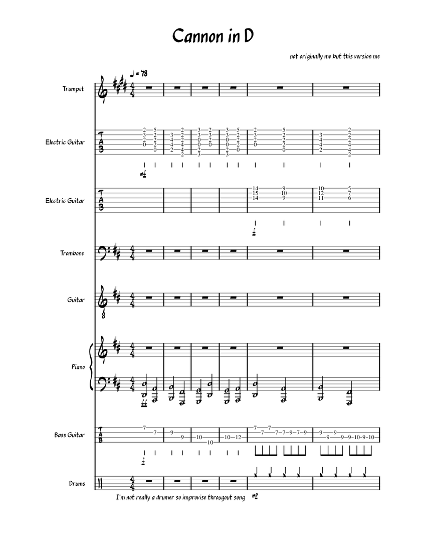 Cannon in D – Johann Pachelbel Cannon in D Sheet music for Piano ...