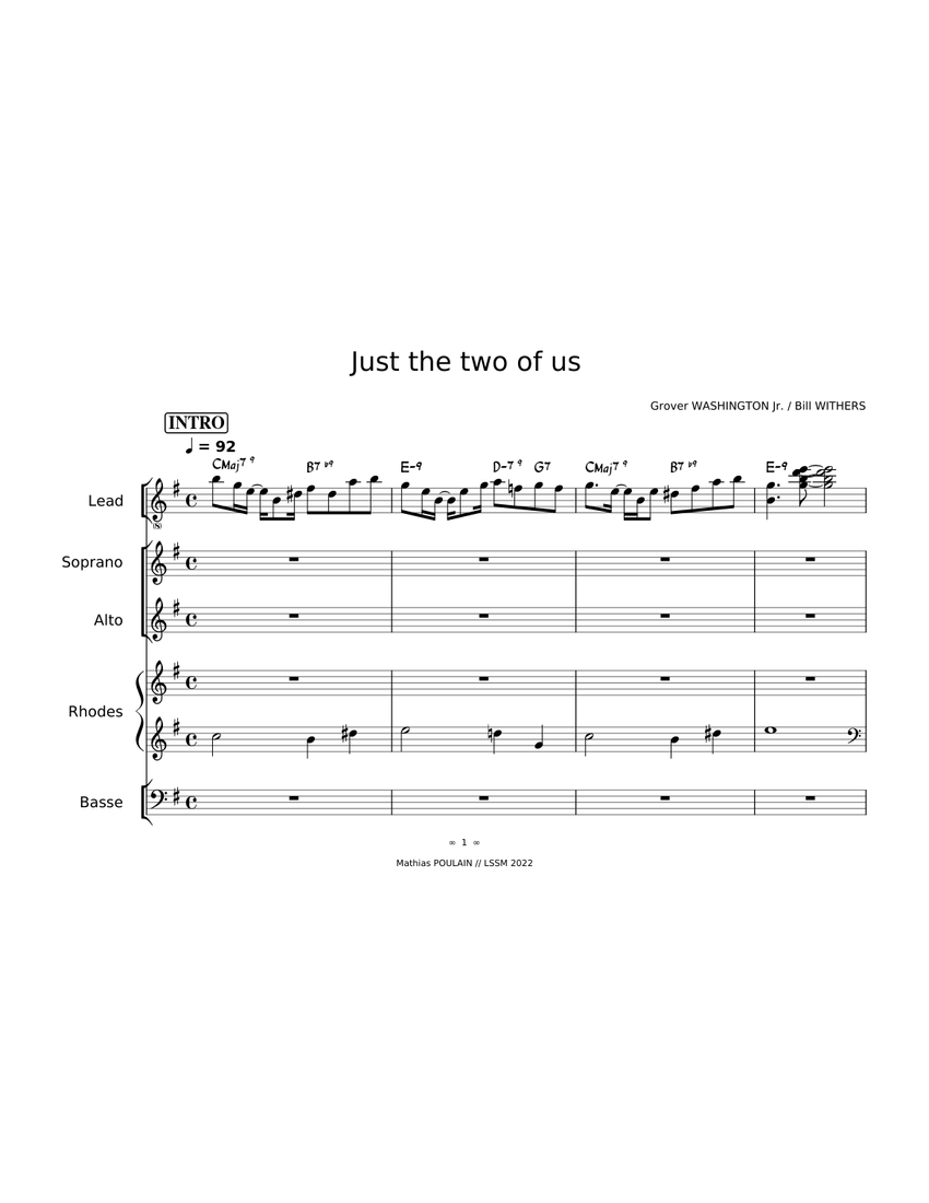 Just the two of us - CHOIR - SA Sheet music for Piano, Soprano, Alto ...