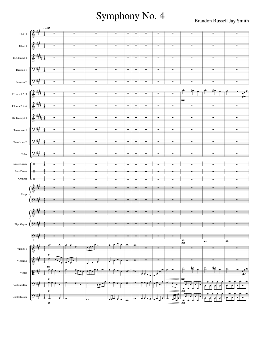 Symphony No.4 Sheet music for Trombone, Organ, Tuba, Flute & more ...