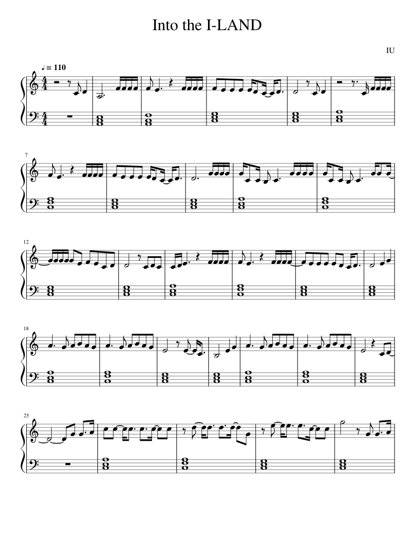 Into the I-LAND - IU Sheet music for Piano (Solo) Easy | Musescore.com