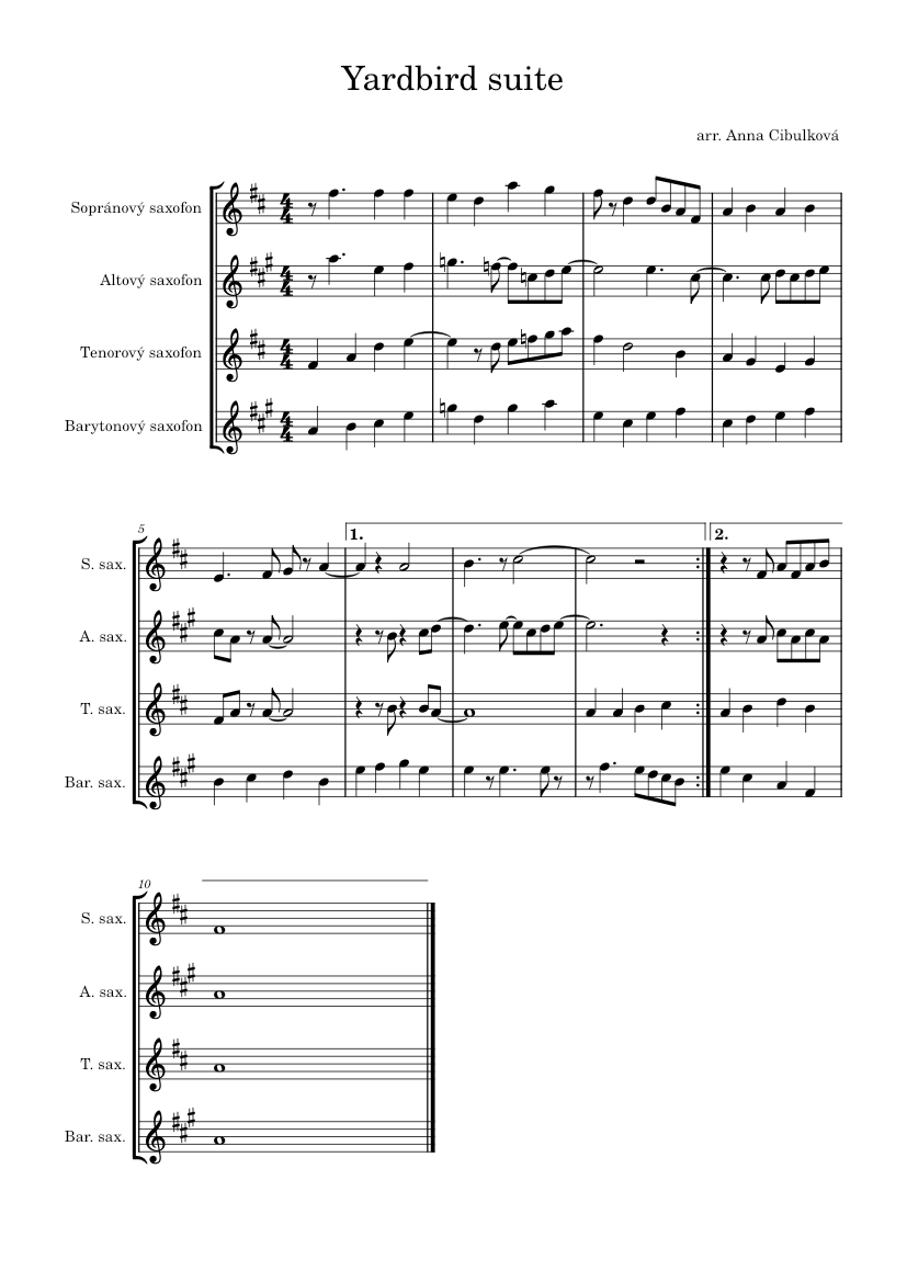 Yardbird suite – Charlie Parker Yardbird suite Sheet music for Saxophone alto, Saxophone tenor ...