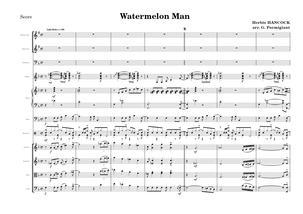 Watermelon man – Herbie Hancock (Saxes [Soprano - Tenor], Trombone ...