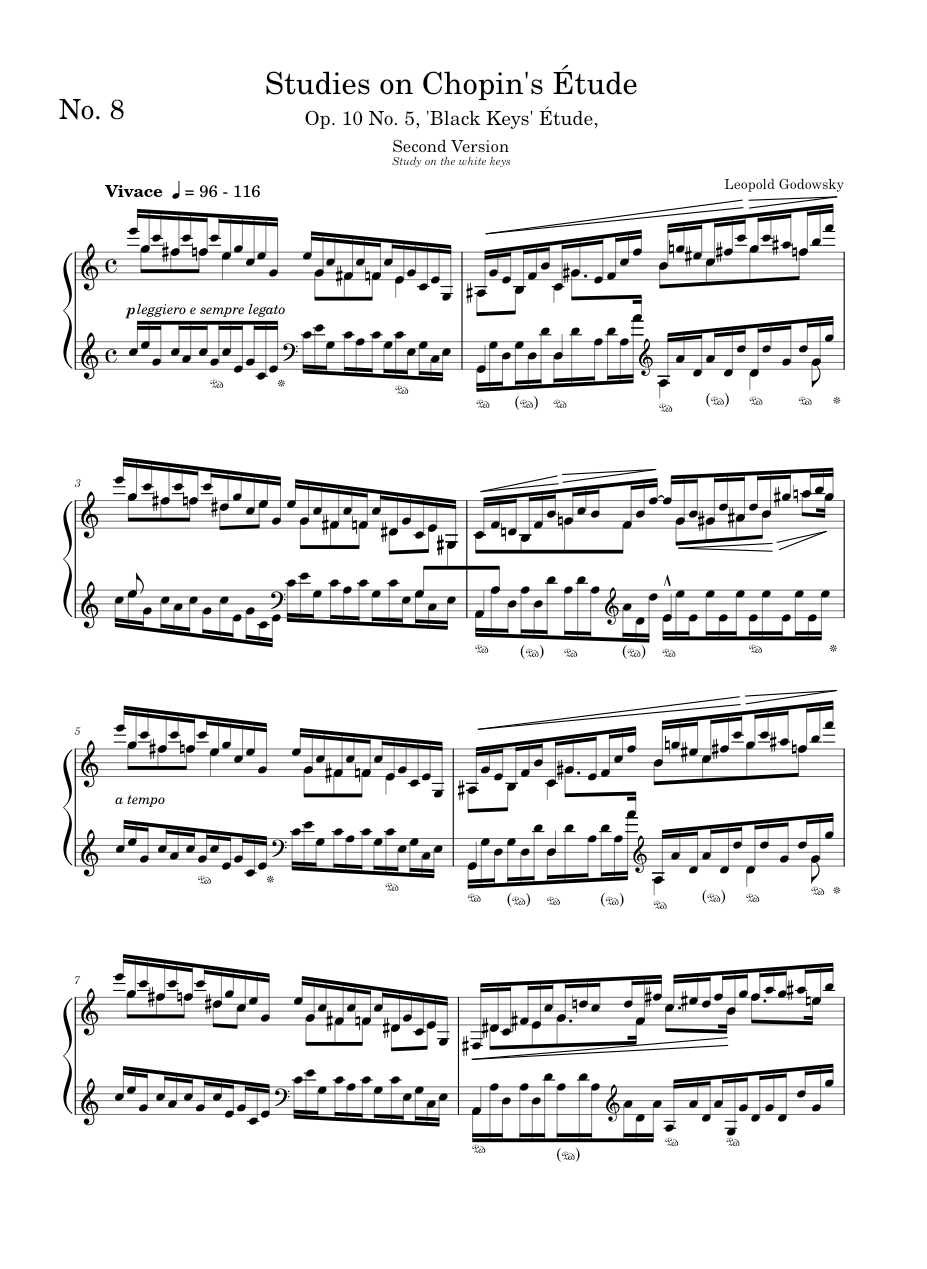 Study No. 8 on Chopin's Étude (Op. 10 No. 5) – Leopold Godowsky Sheet music for Piano (Solo ...
