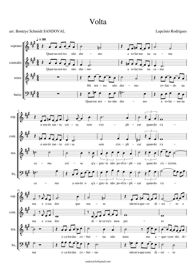 Volta Sheet music for Soprano, Alto, Tenor, Bass voice (Choral ...