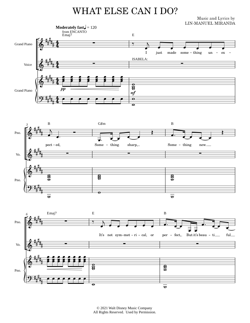Play Official version of What Else Can I Do? Sheet Music by Lin-Manuel ...