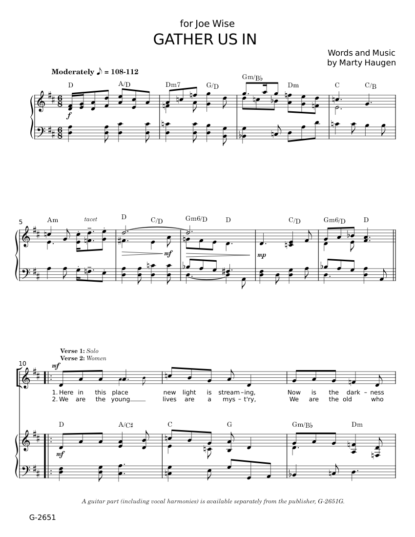 Gather us in - Marty Haugen Sheet music for Piano, Synthesizer (Mixed ...