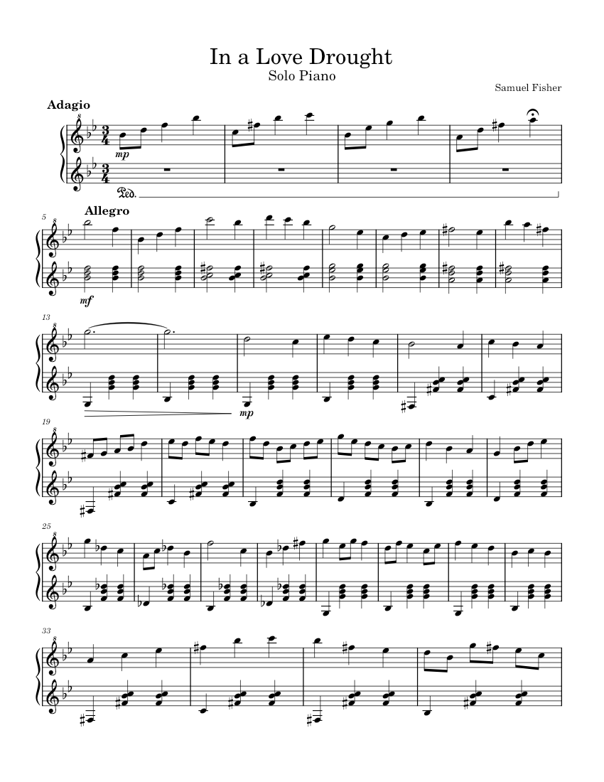 In A Love Drought Sheet music for Piano (Solo) | Musescore.com