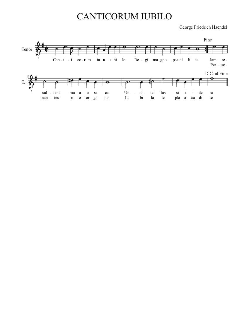 CANTICORUM IUBILO Sheet music for Tenor (Solo) | Download and print in ...
